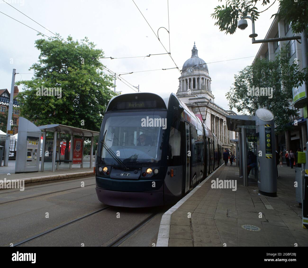 Nottingham, UK - 10 July 2021: A tram of Nottingham Express Transit ...