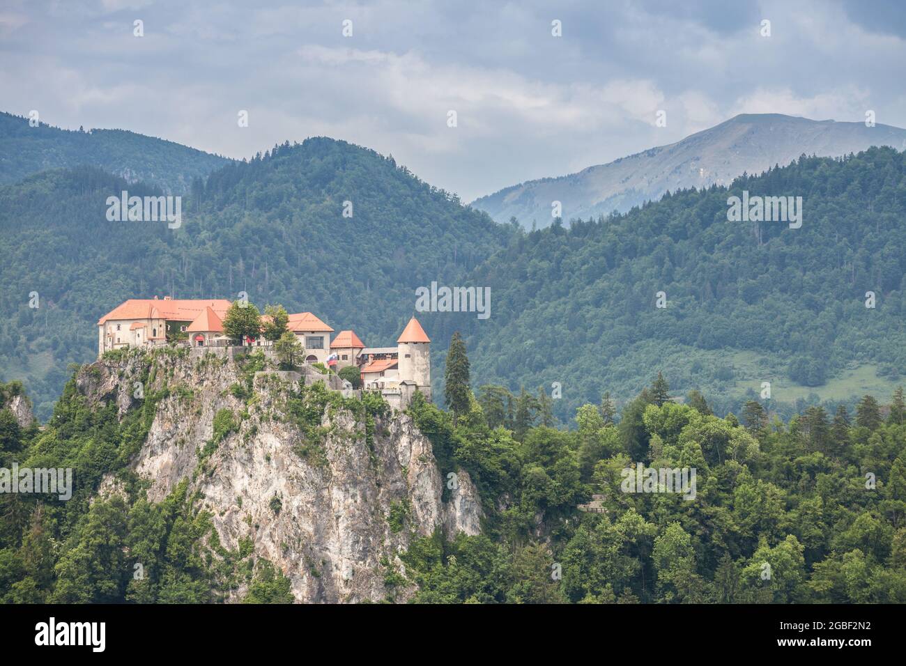Picture of the bled castle in Bled, Slovenia. Bled Castle is a medieval ...