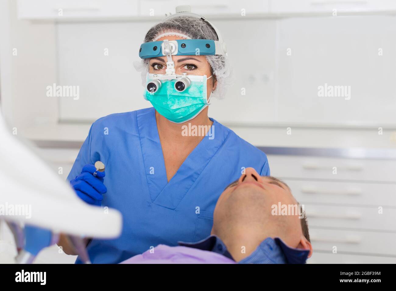 woman in uniform health tooth Stock Photo - Alamy