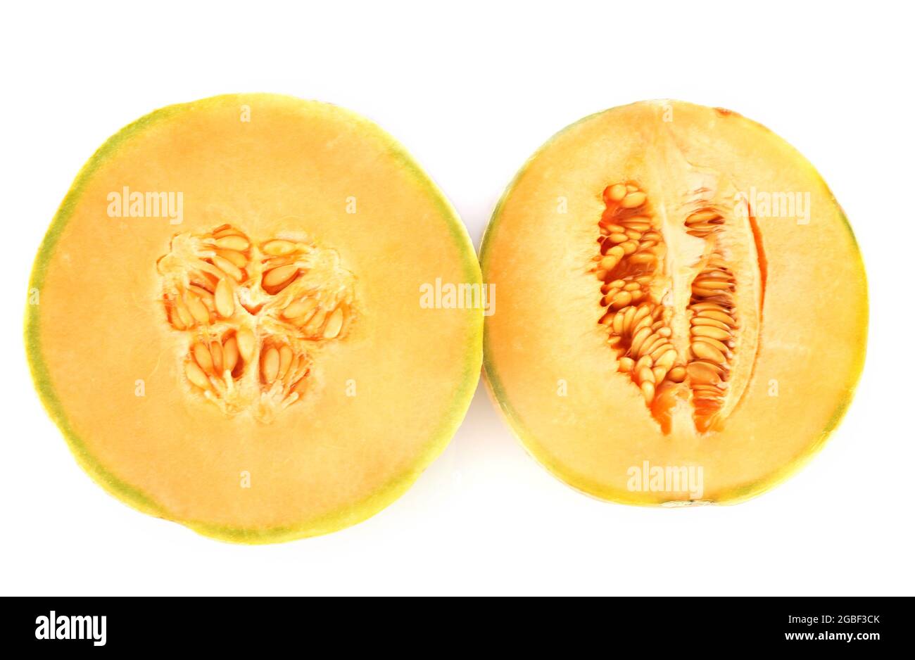 cut melon isolated on white Stock Photo - Alamy
