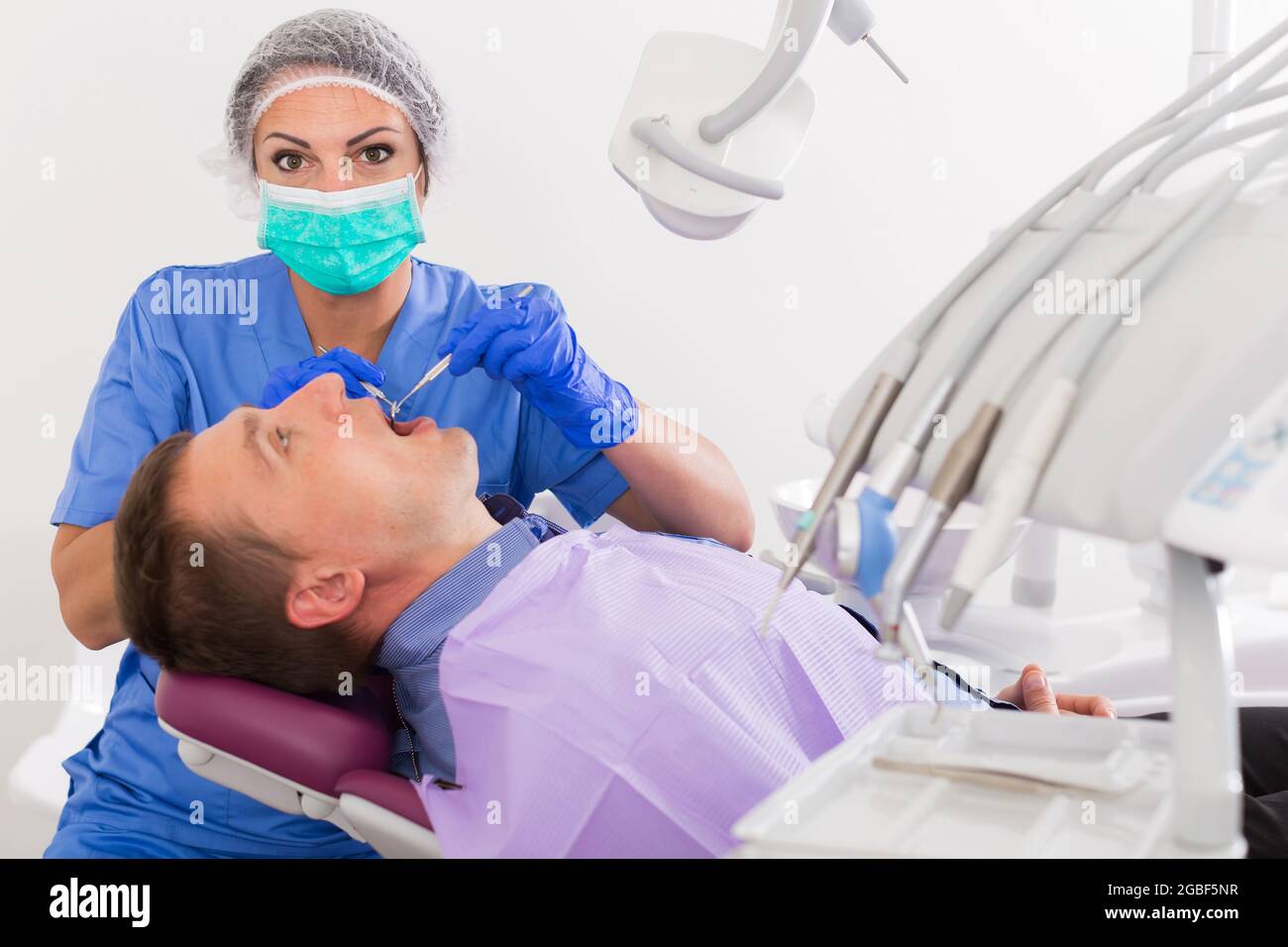woman in uniform health tooth Stock Photo - Alamy
