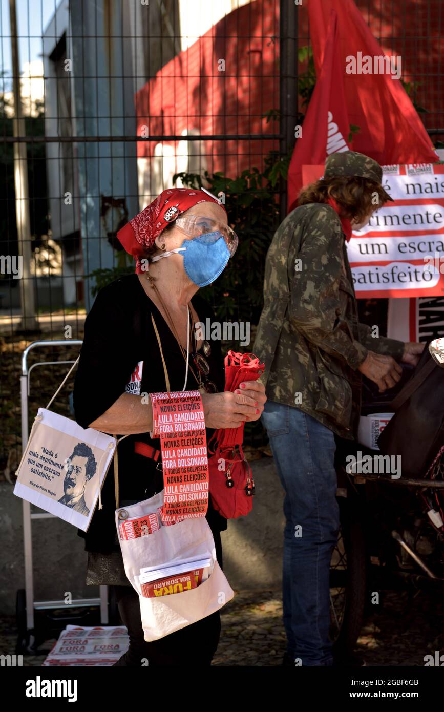 Brazil – July 24, 2021: Marchers angry over Brazil's President Jair ...