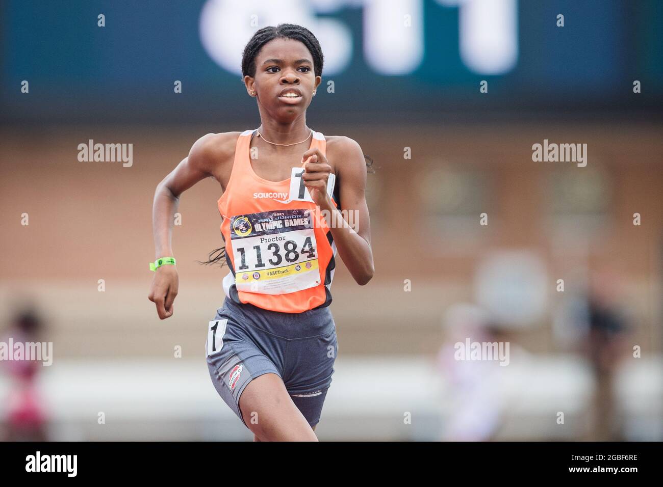 August 3, 2021: Kennedi Proctor competes in the Girls 1500 Meter Run 13 ...