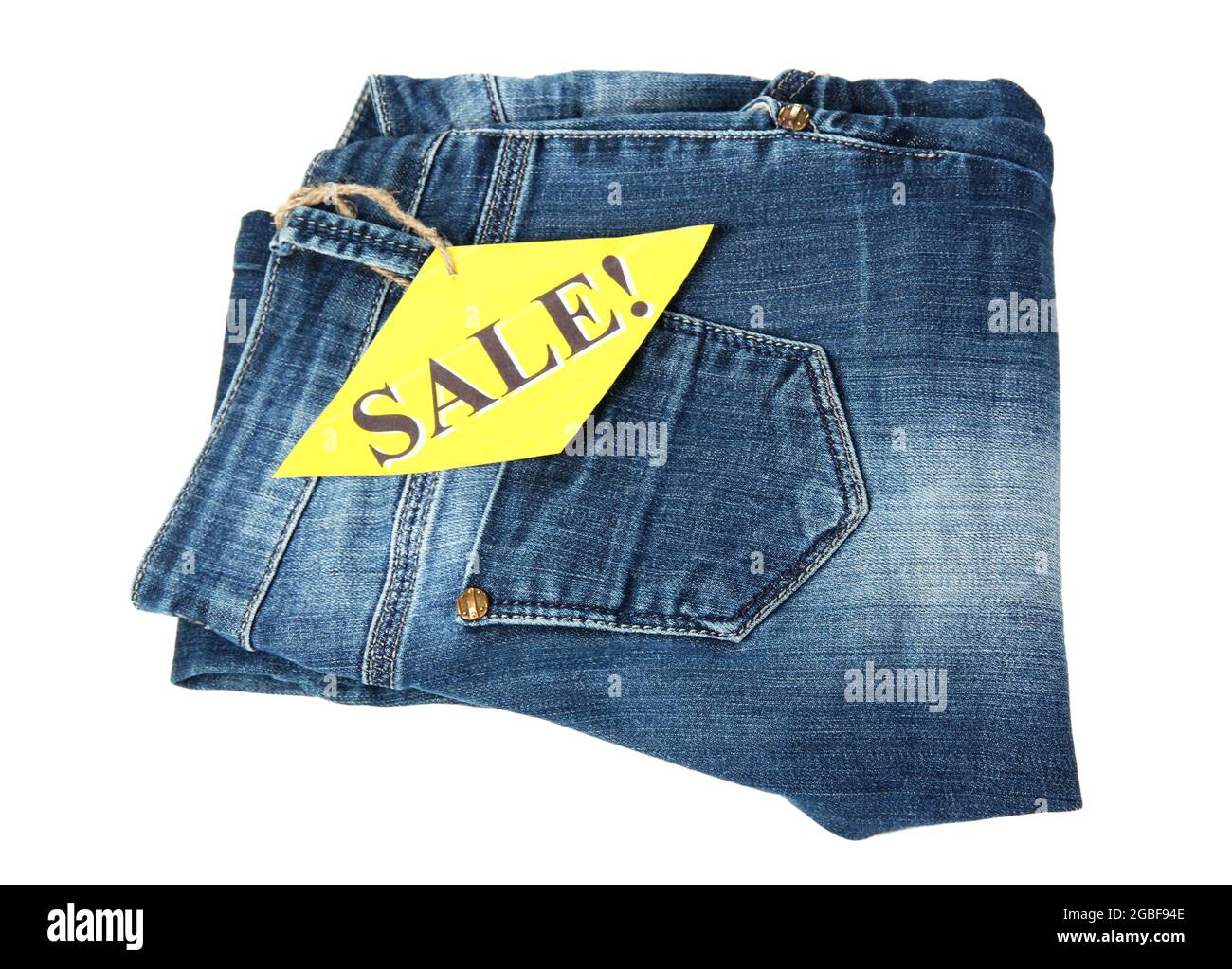 Fashion blue jeans on sale close-up isolated on white Stock Photo - Alamy