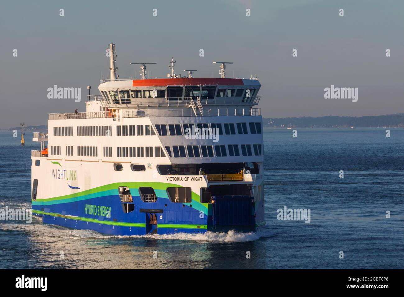 England, Hampshire, Portsmouth, The Solent, Wightlink Ferry Victoria of ...