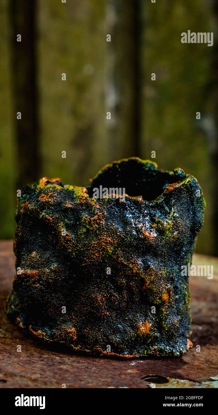 Beautiful artisan pot made from paper waste and concrete Stock Photo ...