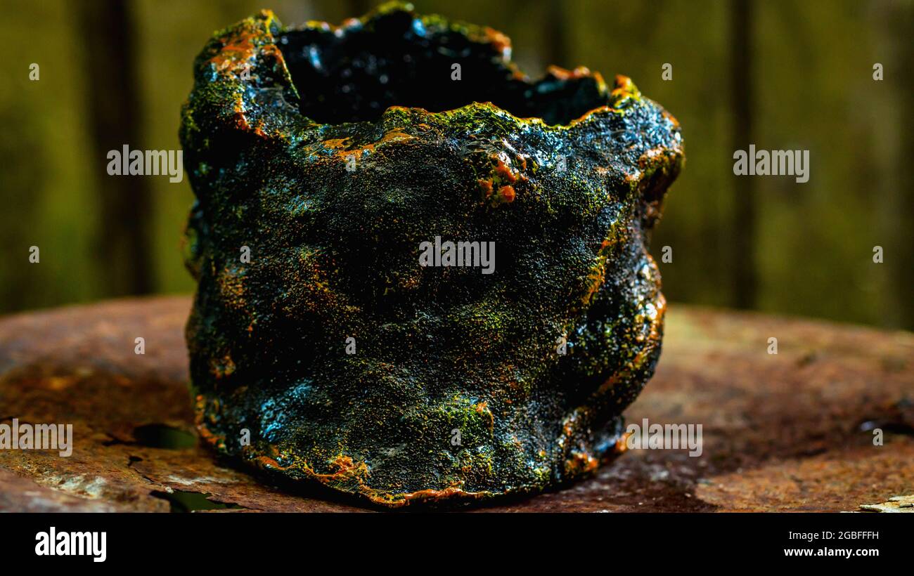 Beautiful artisan pot made from paper waste and concrete Stock Photo ...