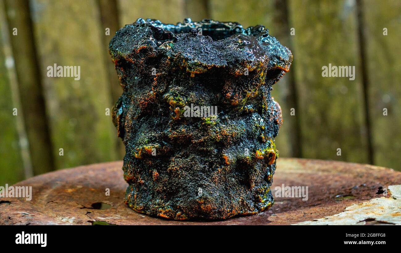 Beautiful artisan pot made from paper waste and concrete Stock Photo ...