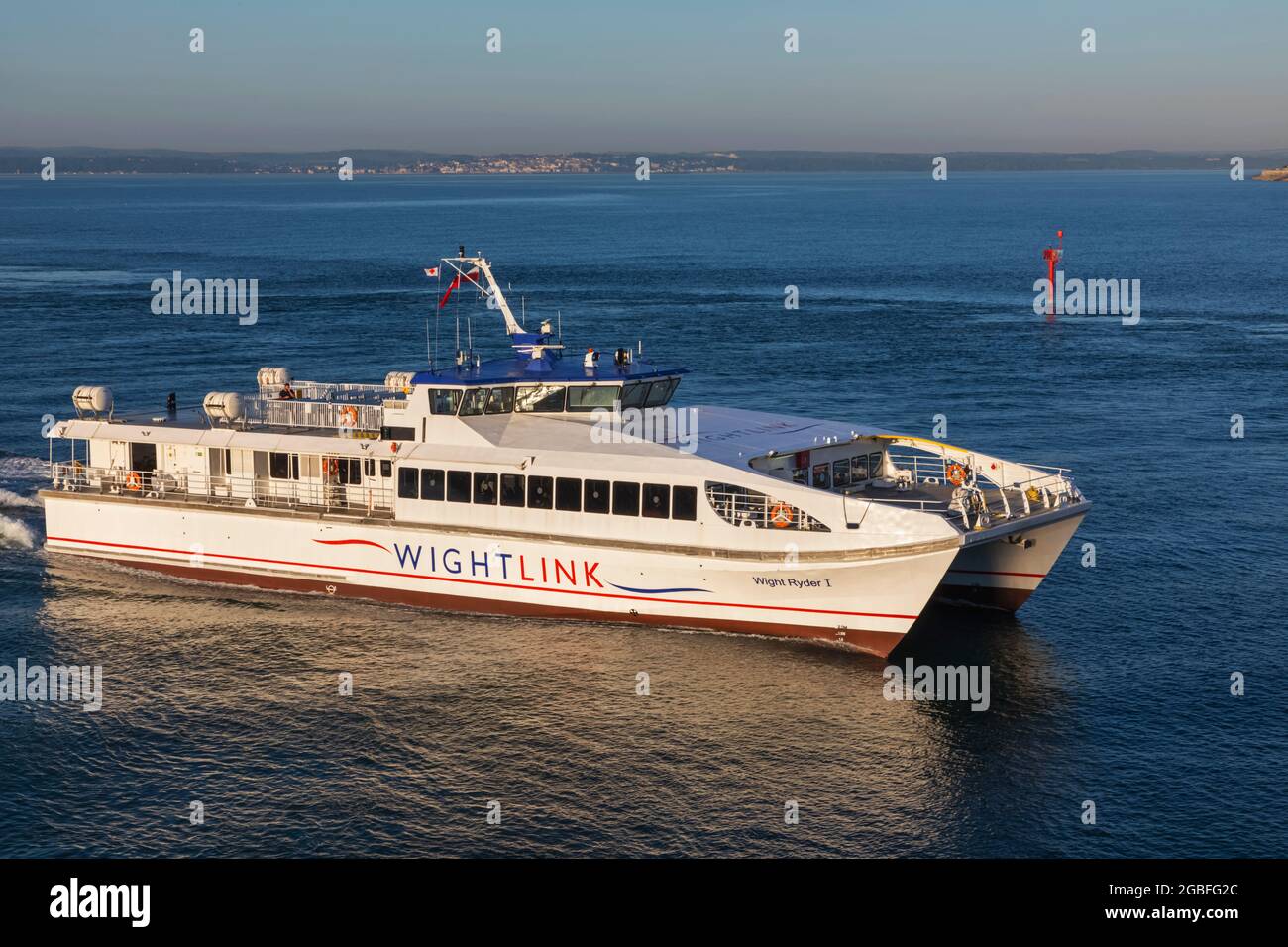 England, Hampshire, Portsmouth, The Solent, Wightlink Passenger Ferry ...