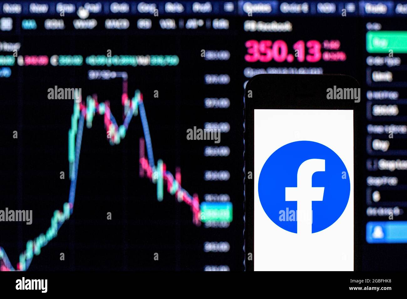 Spain. 03rd Aug, 2021. In this photo illustration a Facebook, Inc. logo ...