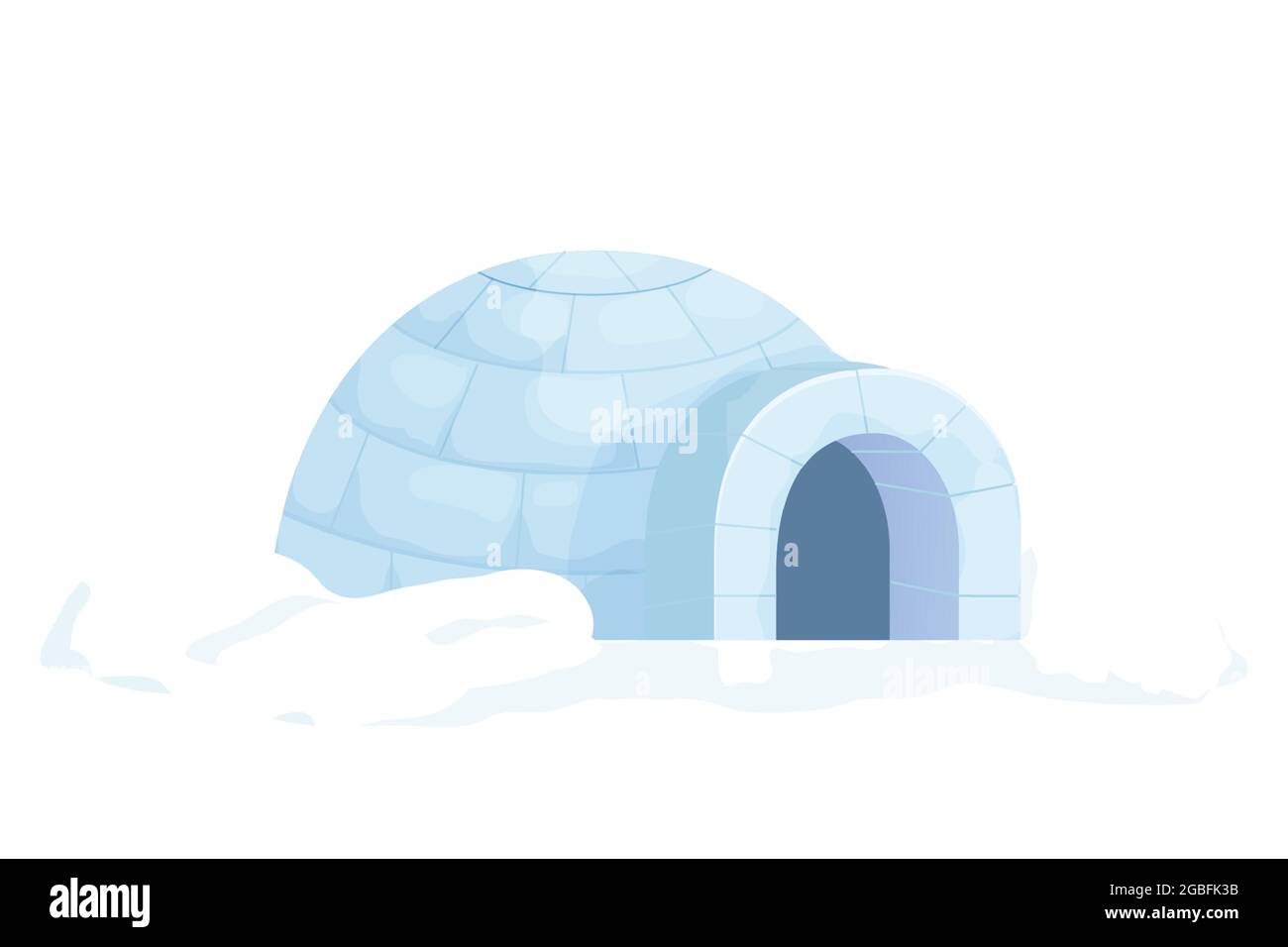 Traditional igloo from snow in cartoon style isolated on white ...