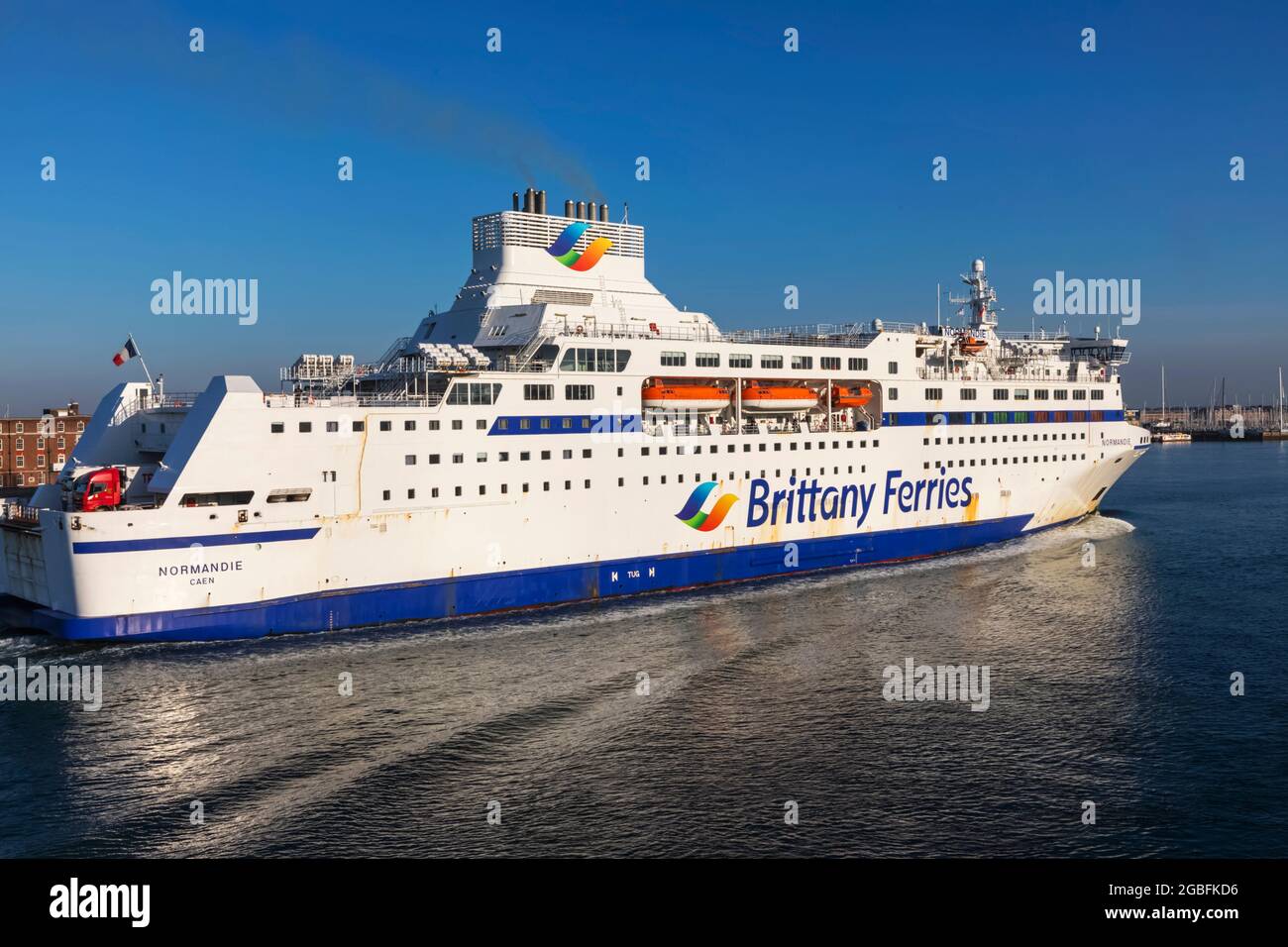 England, Hampshire, Portsmouth, Brittany Ferries Ship Normandie Stock ...