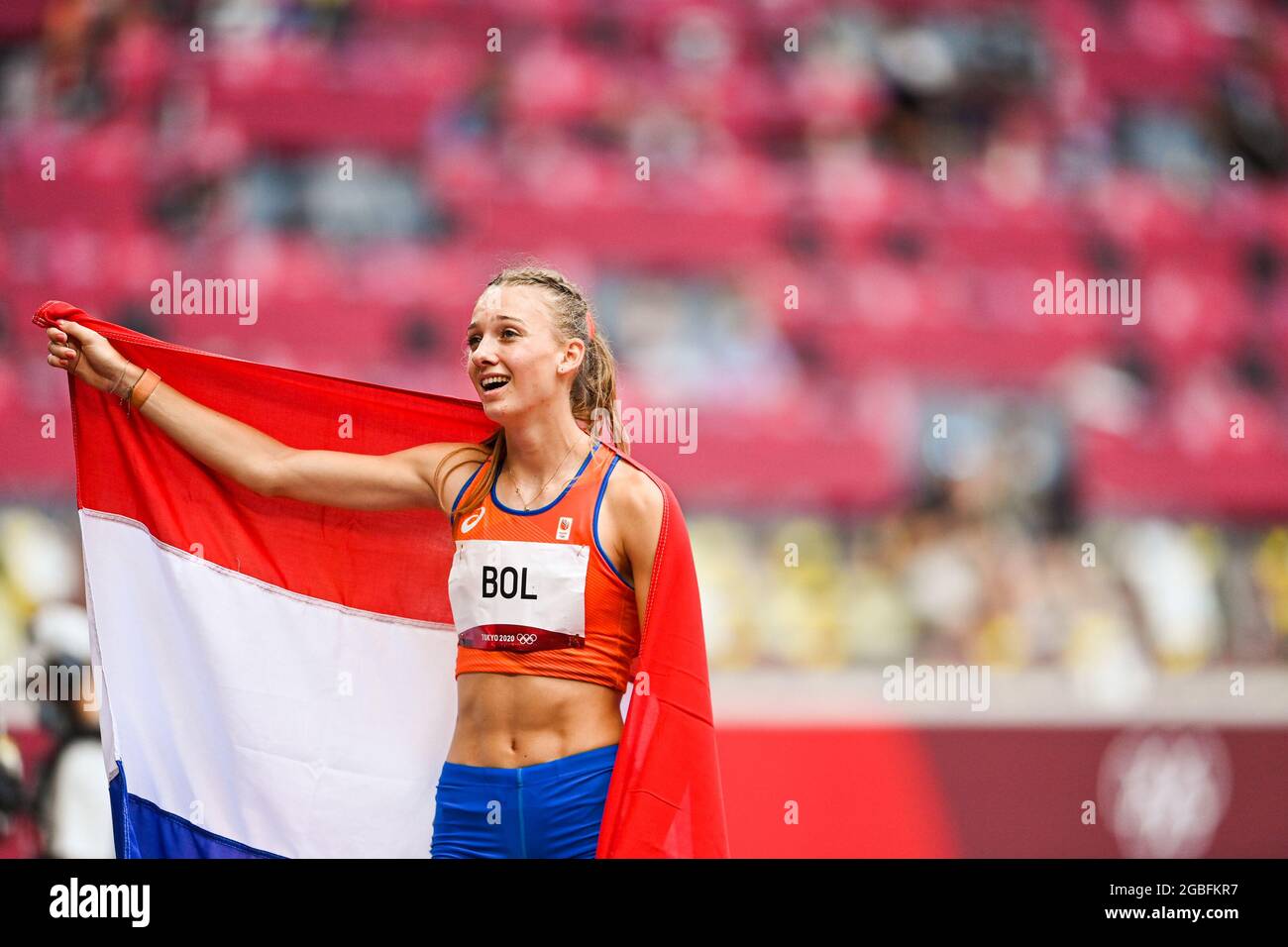TOKYO, JAPAN - AUGUST 4: Femke Bol of the Netherlands poses with the ...