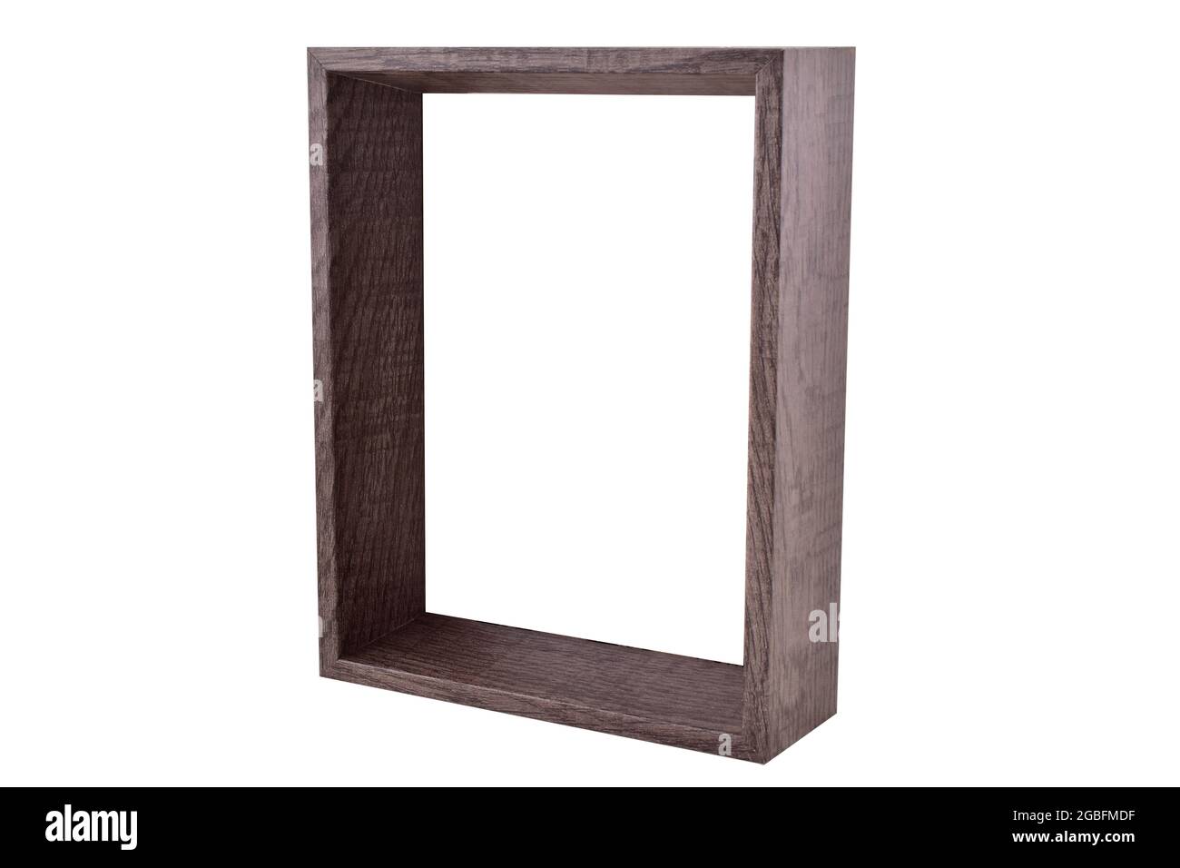 Side View Of Empty Wooden Picture Frame Isolated On White Background ...