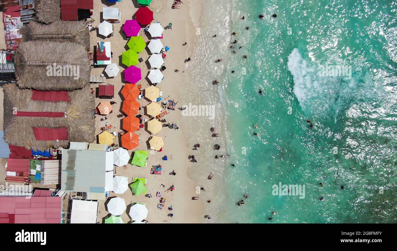 Aerial view of tropical beach Stock Photo - Alamy