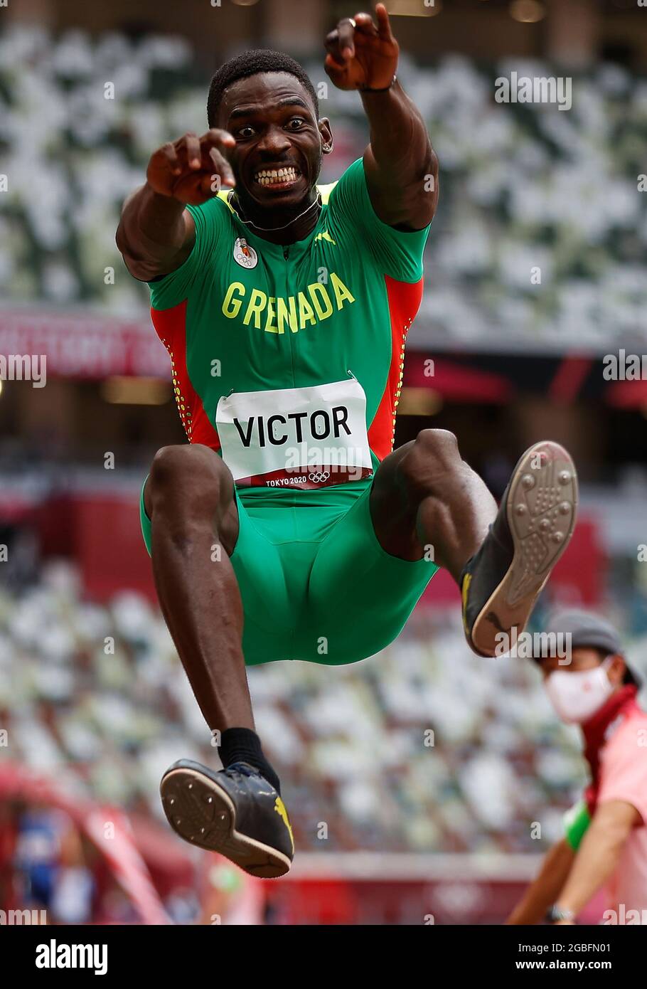 Tokyo, Japan. 4th Aug, 2021. Lindon Victor of Grenada competes during ...