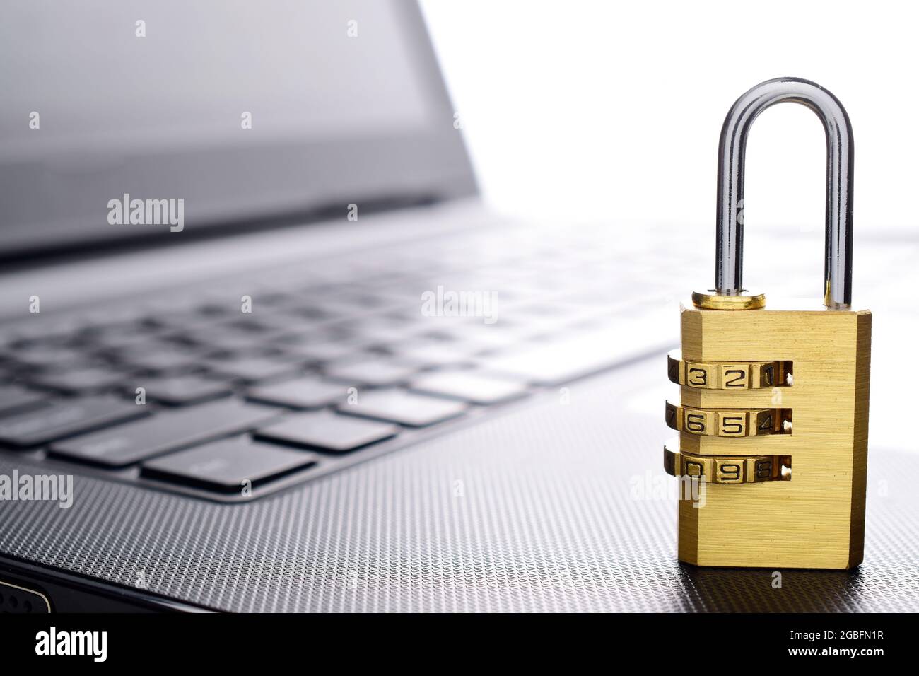 lock on keyboard, security concept Stock Photo - Alamy