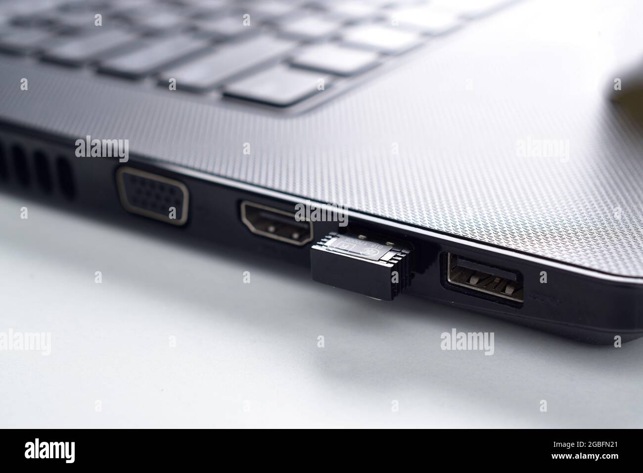 laptop ports , bluetooth attachment isolated on white background Stock ...