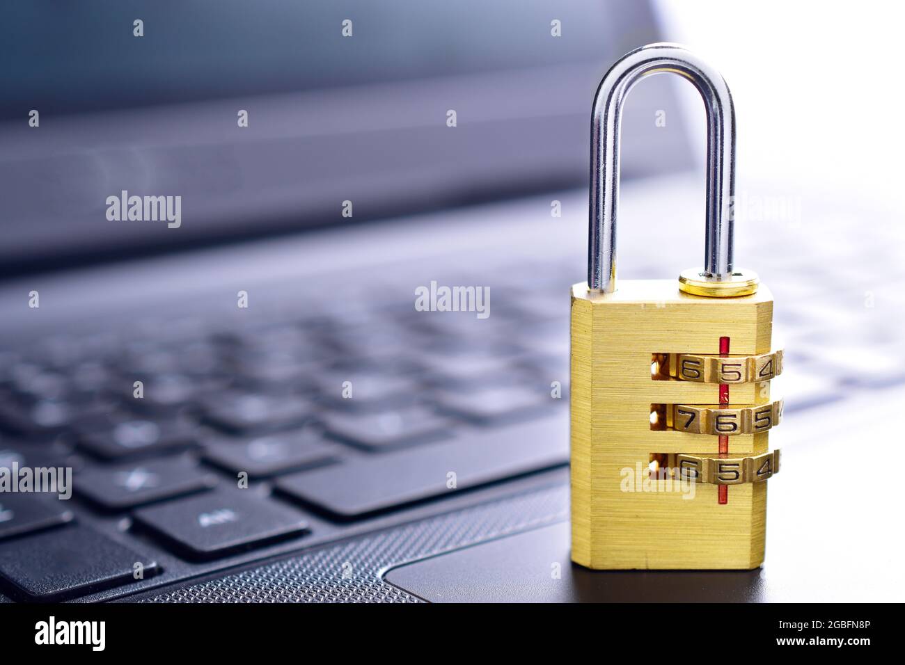 lock on laptop keyboard, cyber security concept Stock Photo - Alamy