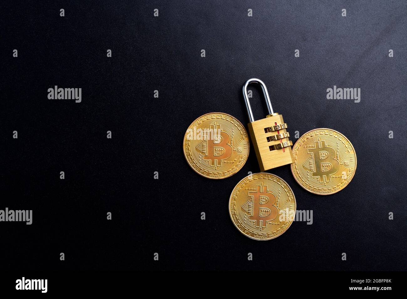 Bitcoin with lock , conceptual photography, cryptocurrency safety Stock ...