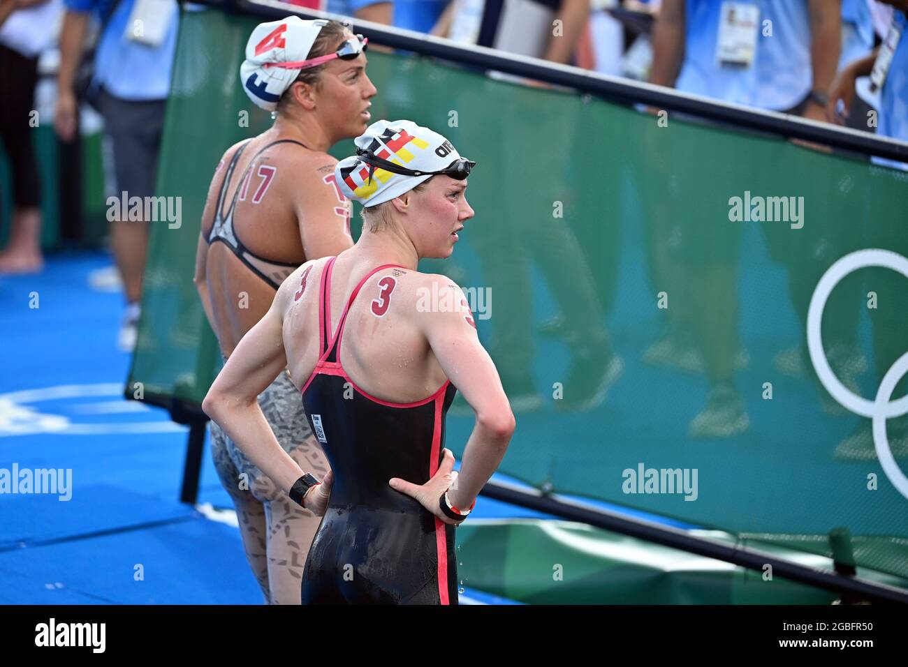 Finnia WUNRAM (GER) at the finish line, Women's 10 km marathon swim ...