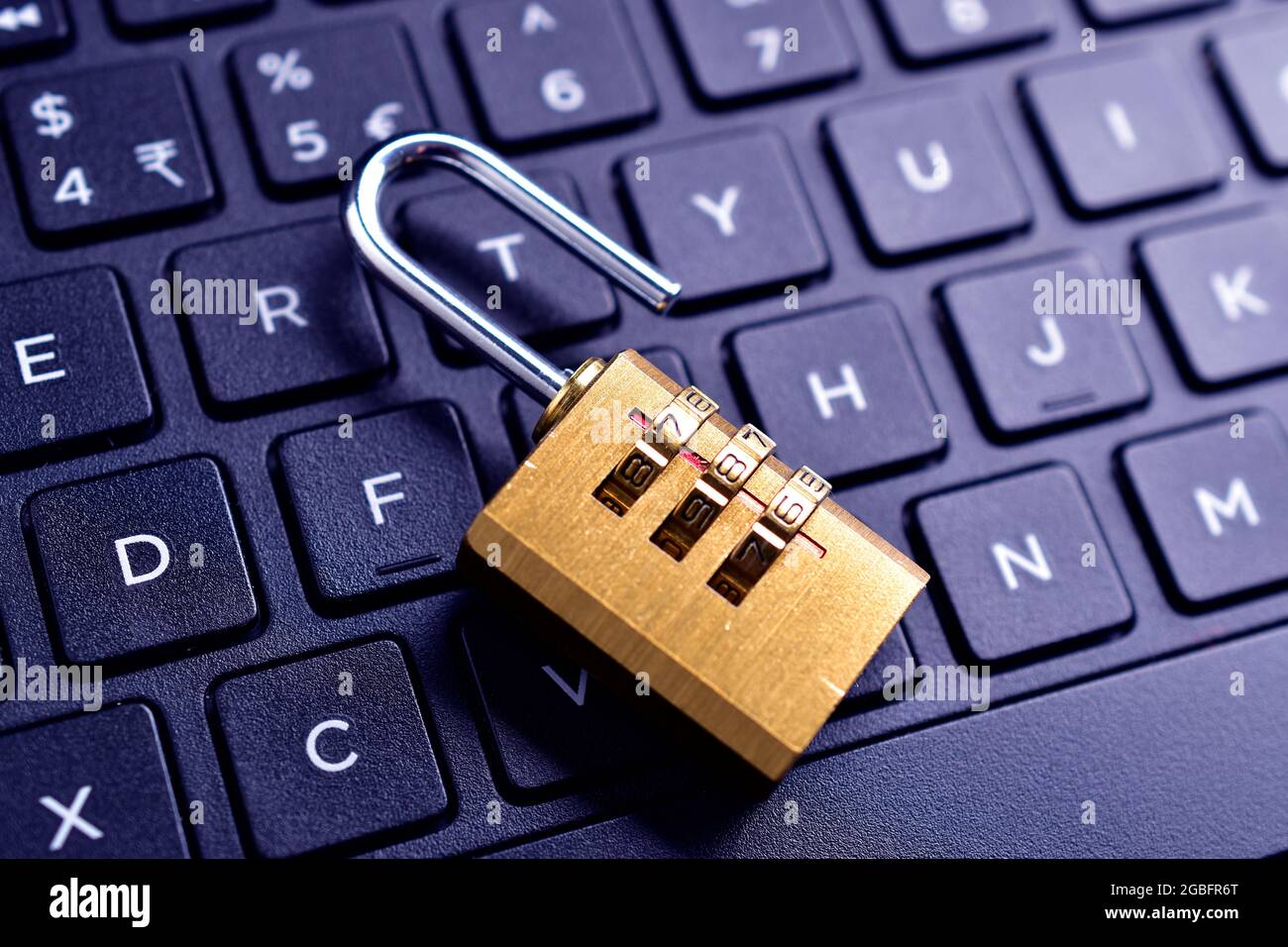 Unlocked padlock on computer keyboard , Cyber safety concept. Privacy ...