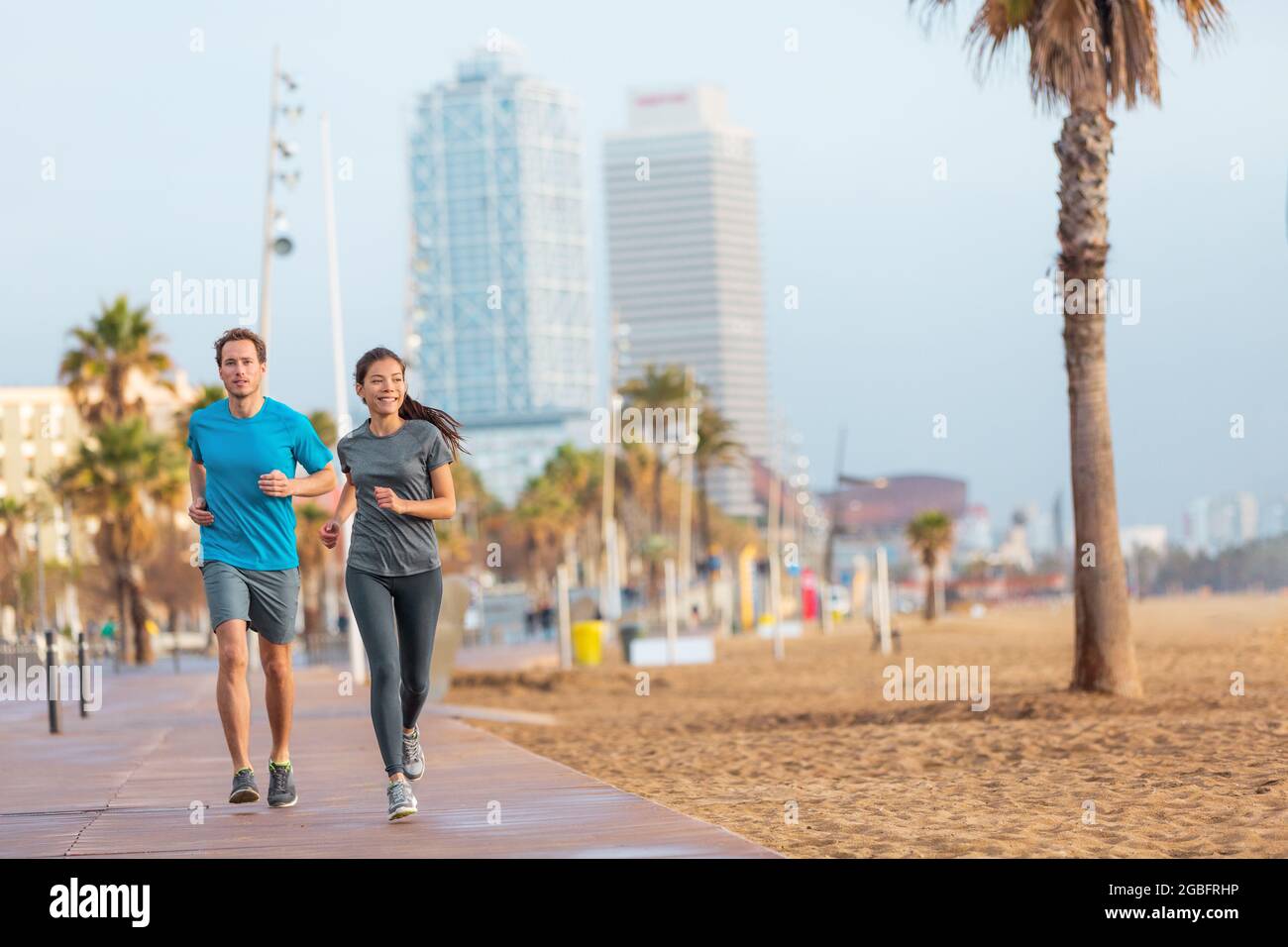 Multiracial group jogging hi-res stock photography and images - Alamy