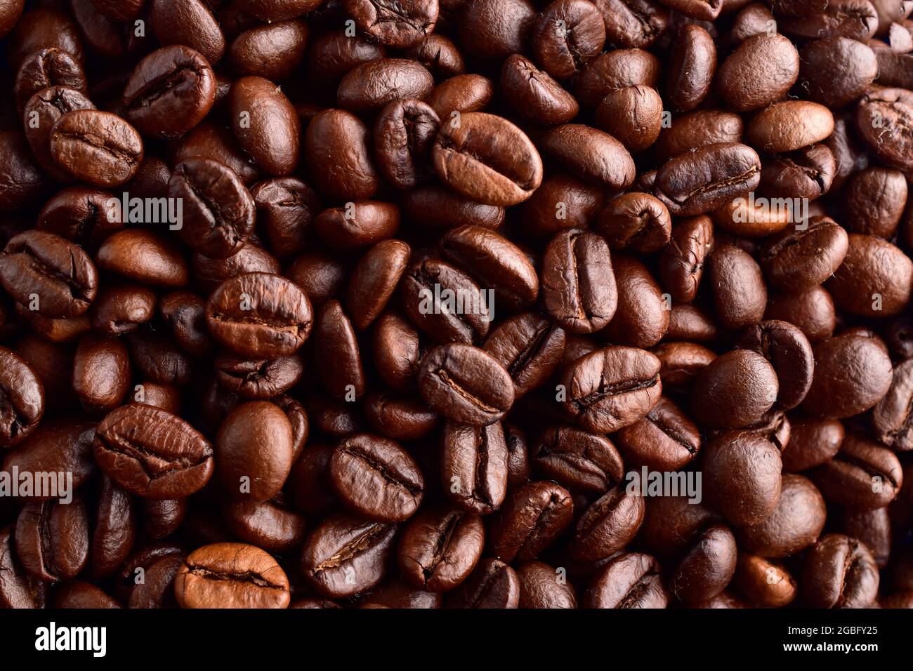 Top View Of Coffee Beans Stock Photo - Alamy