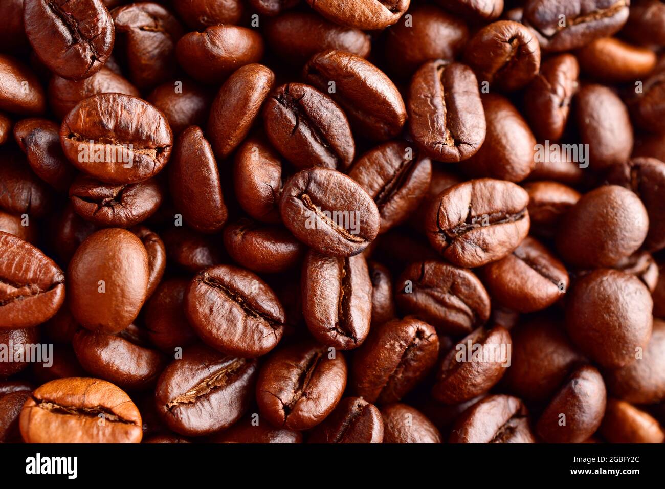Top View Of Roasted Coffee Beans Stock Photo - Alamy