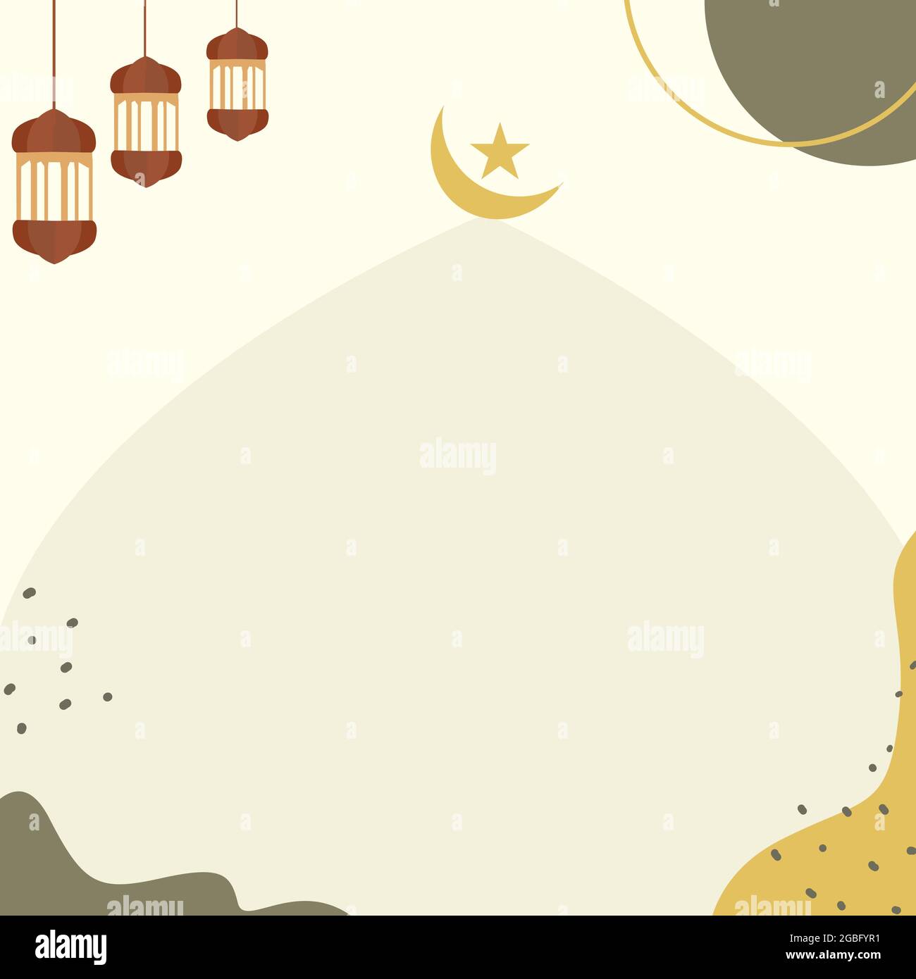 decorative background with pastel colored with the mosque, lamp, star ...
