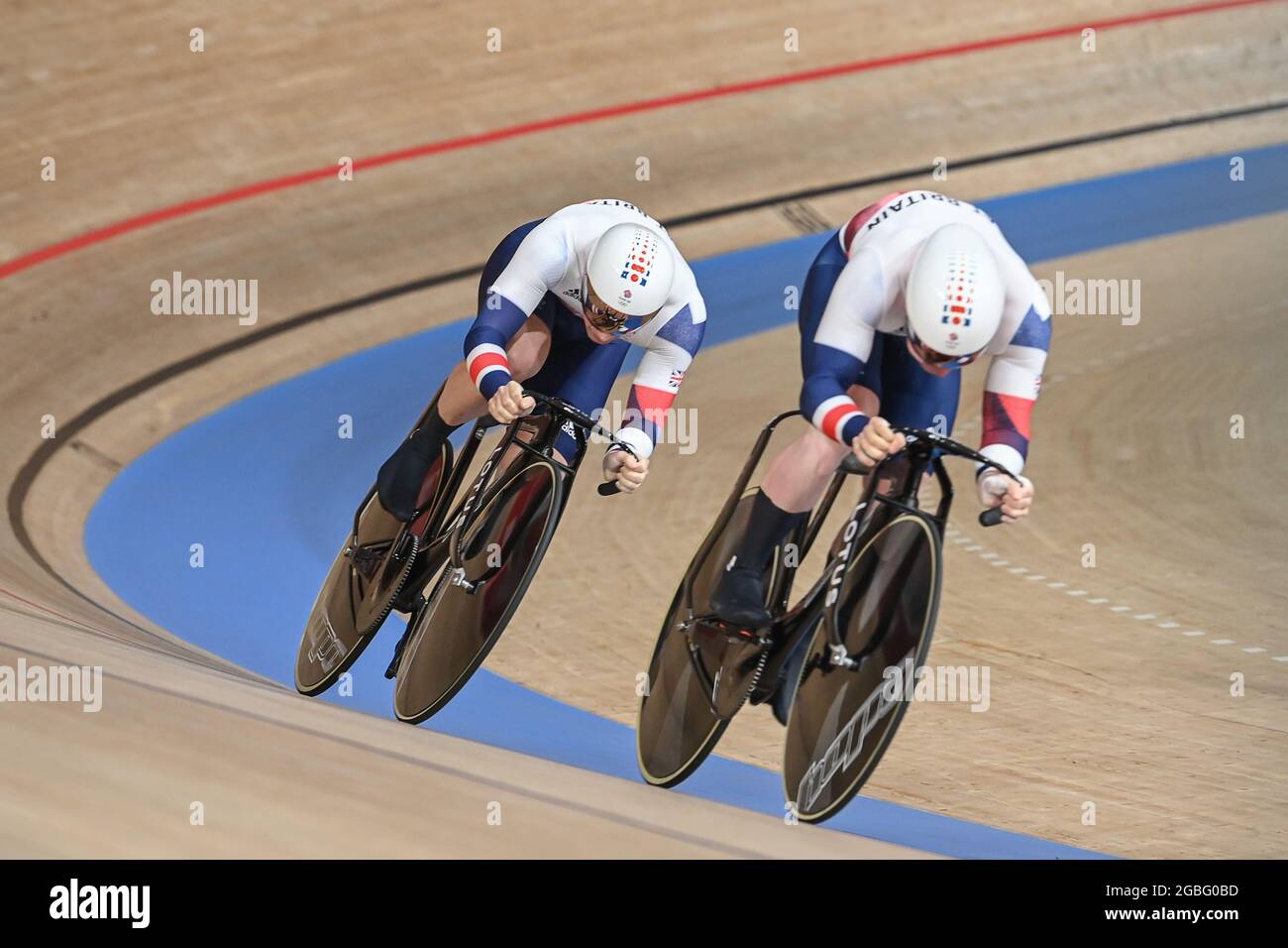 Izu, Japan. 03rd Aug, 2021. Cycling/Track: Olympics, men's team sprint ...