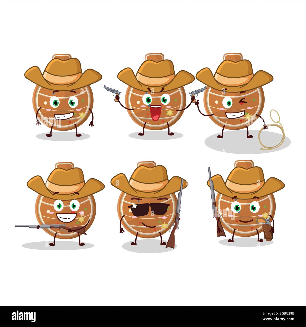 Cool cowboy gingerbread light blub cartoon character with a cute hat ...
