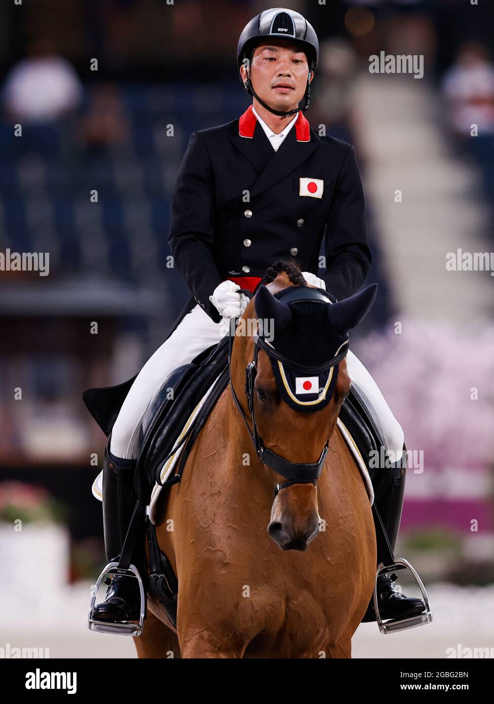 TOKYO, JAPAN - JULY 30: Toshiyuki Tanaka of Japan competing on Eventing ...