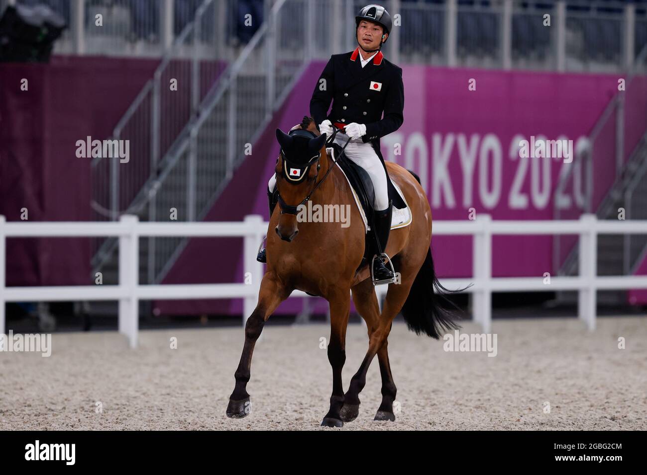 TOKYO, JAPAN - JULY 30: Toshiyuki Tanaka of Japan competing on Eventing ...