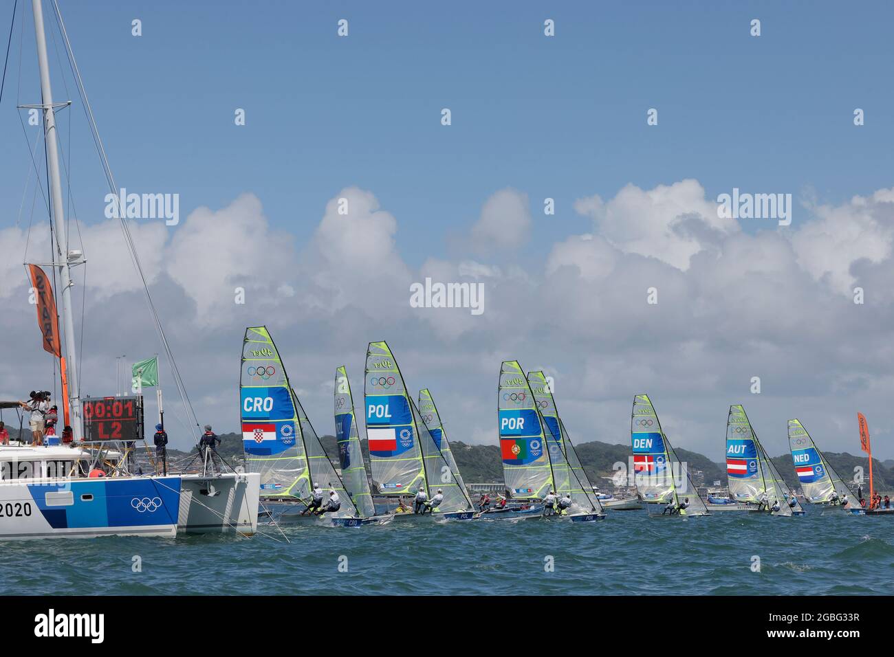 General view of start, AUGUST 3rd, 2021 - Sailing : Men's Skiff - 49er ...