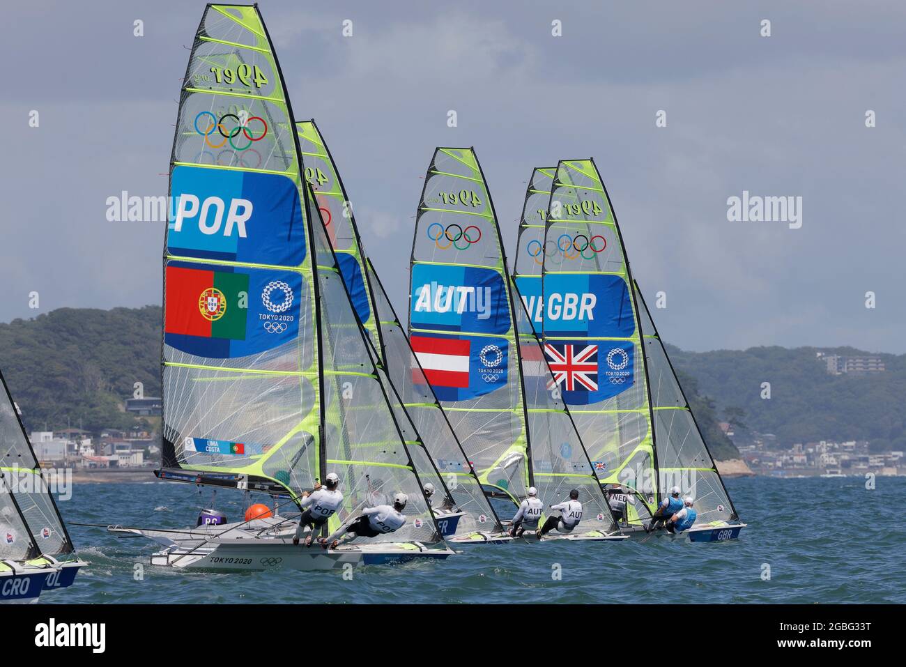 General view of start, AUGUST 3rd, 2021 - Sailing : Men's Skiff - 49er ...