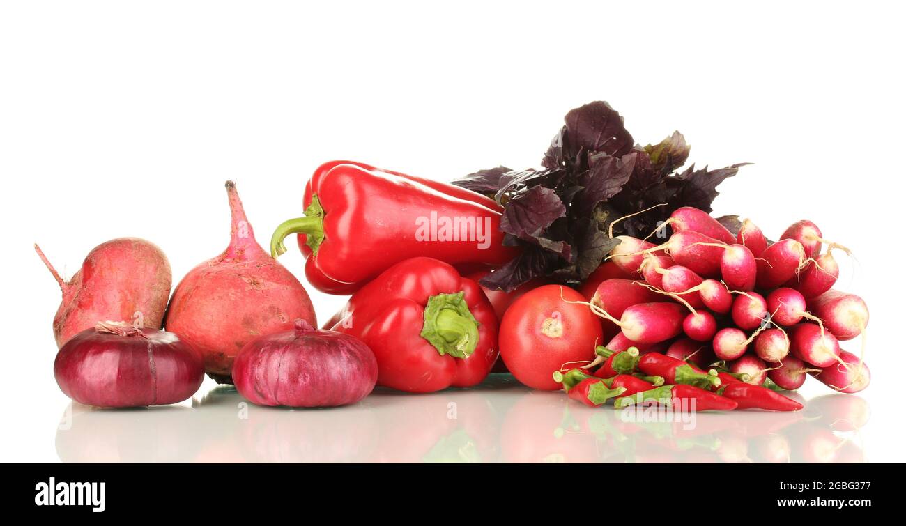 fresh red vegetables isolated on white Stock Photo - Alamy