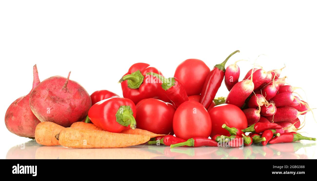 fresh red vegetables isolated on white Stock Photo - Alamy
