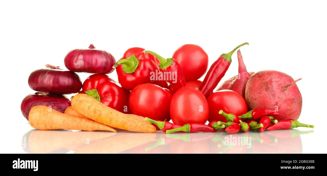 fresh red vegetables isolated on white Stock Photo - Alamy