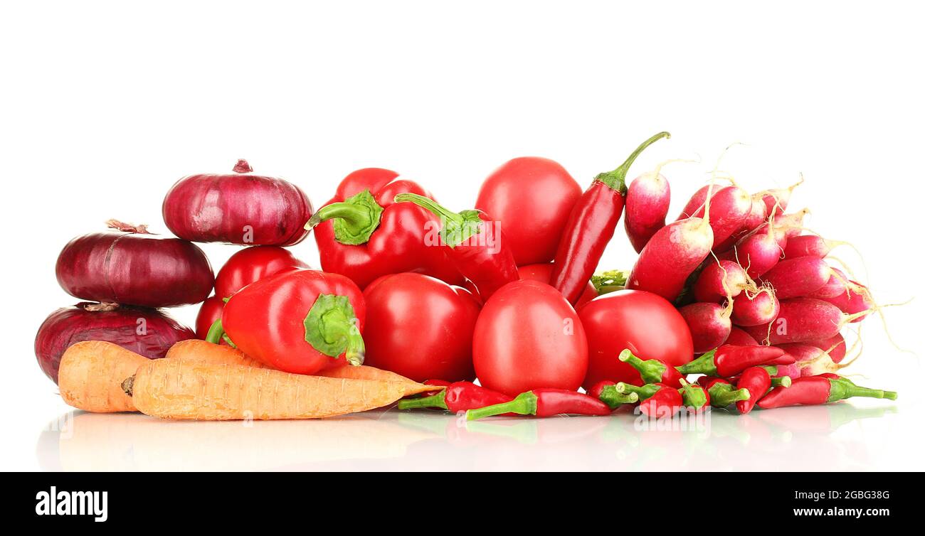 fresh red vegetables isolated on white Stock Photo - Alamy