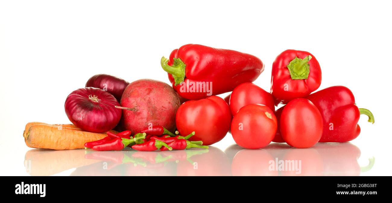 fresh red vegetables isolated on white Stock Photo - Alamy