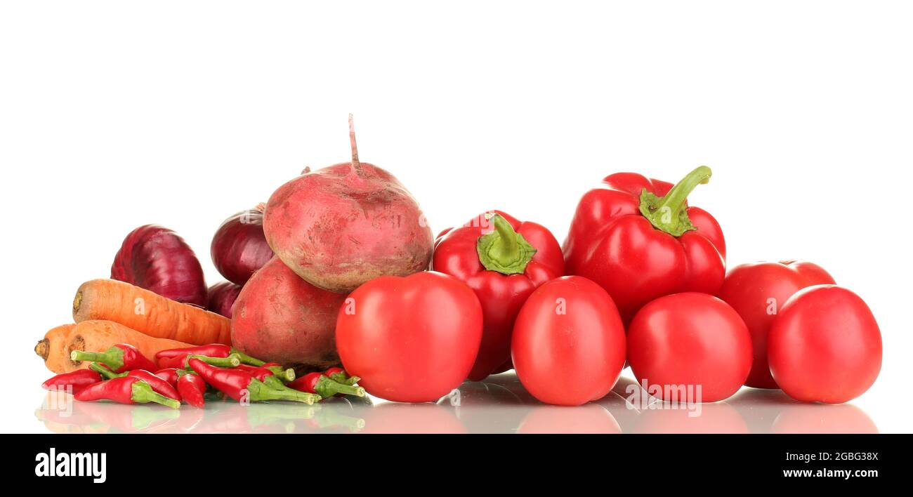 fresh red vegetables isolated on white Stock Photo - Alamy