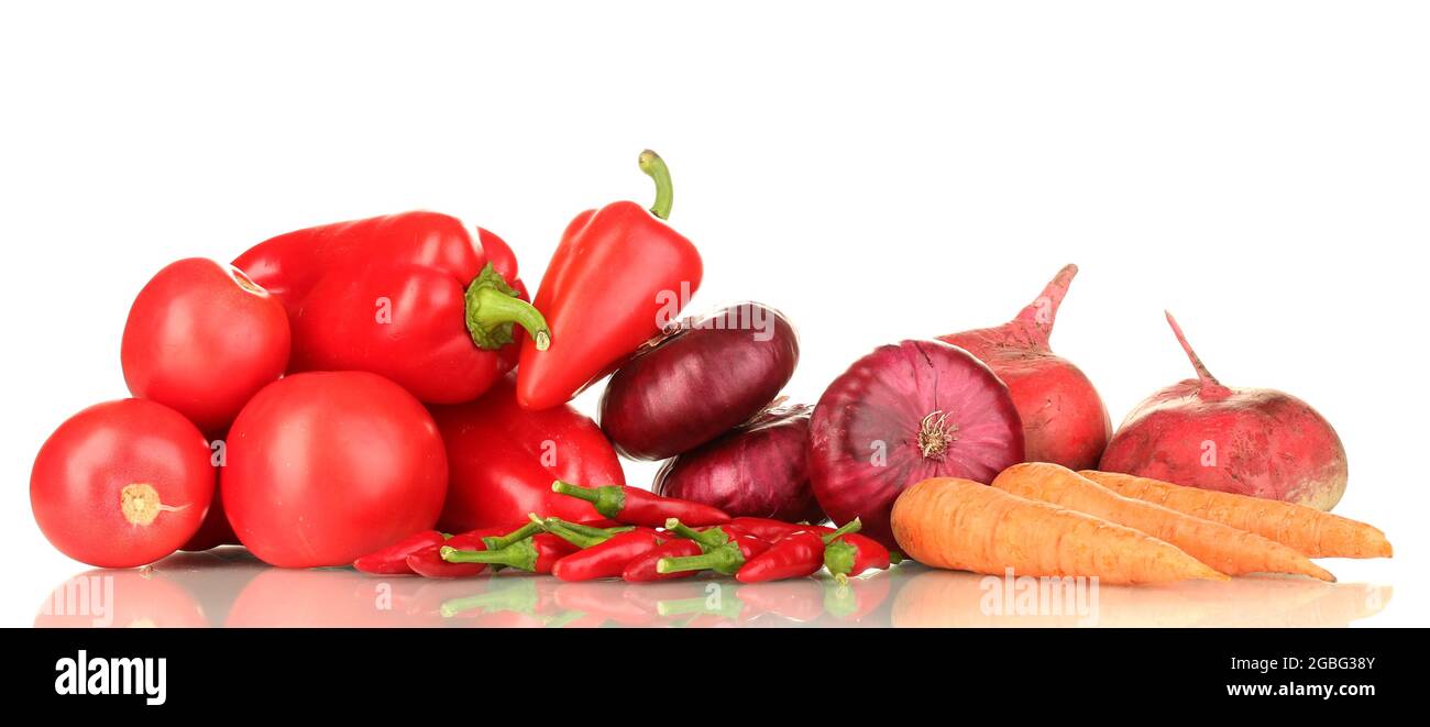 fresh red vegetables isolated on white Stock Photo - Alamy