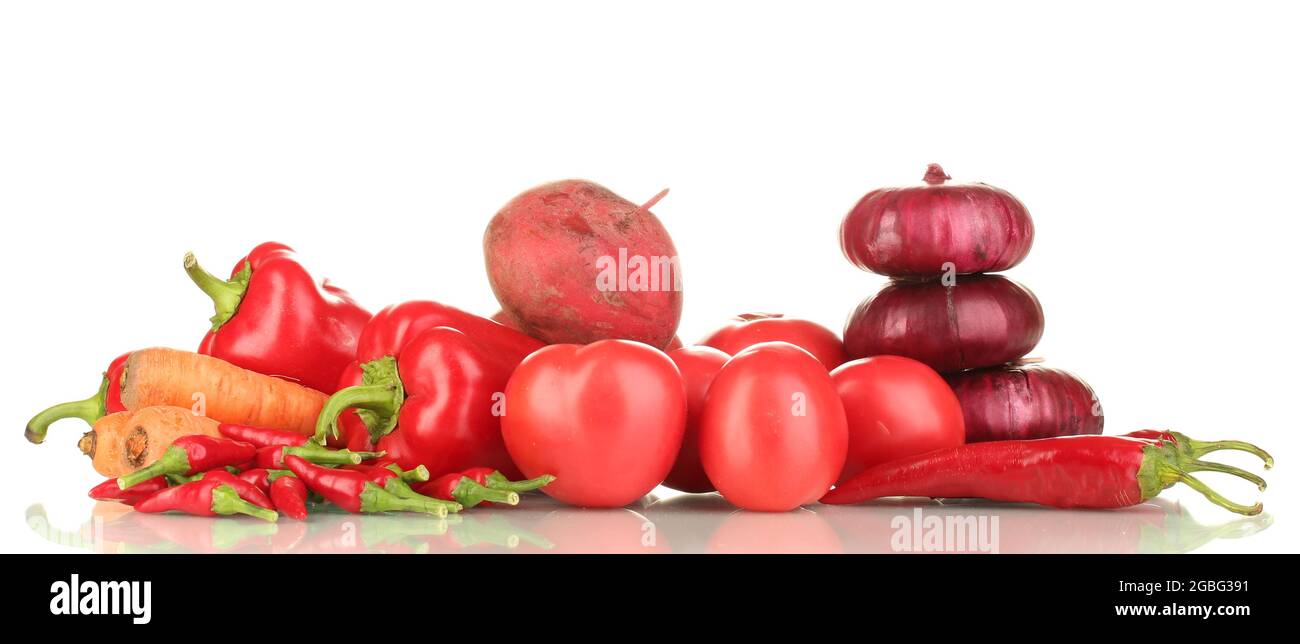 fresh red vegetables isolated on white Stock Photo - Alamy