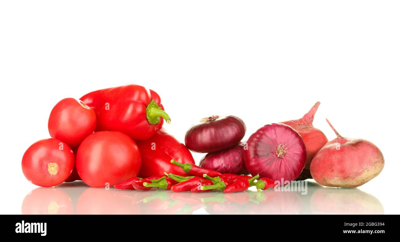 fresh red vegetables isolated on white Stock Photo - Alamy