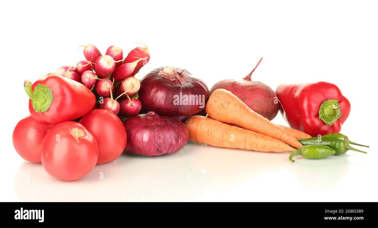 fresh red vegetables isolated on white Stock Photo - Alamy