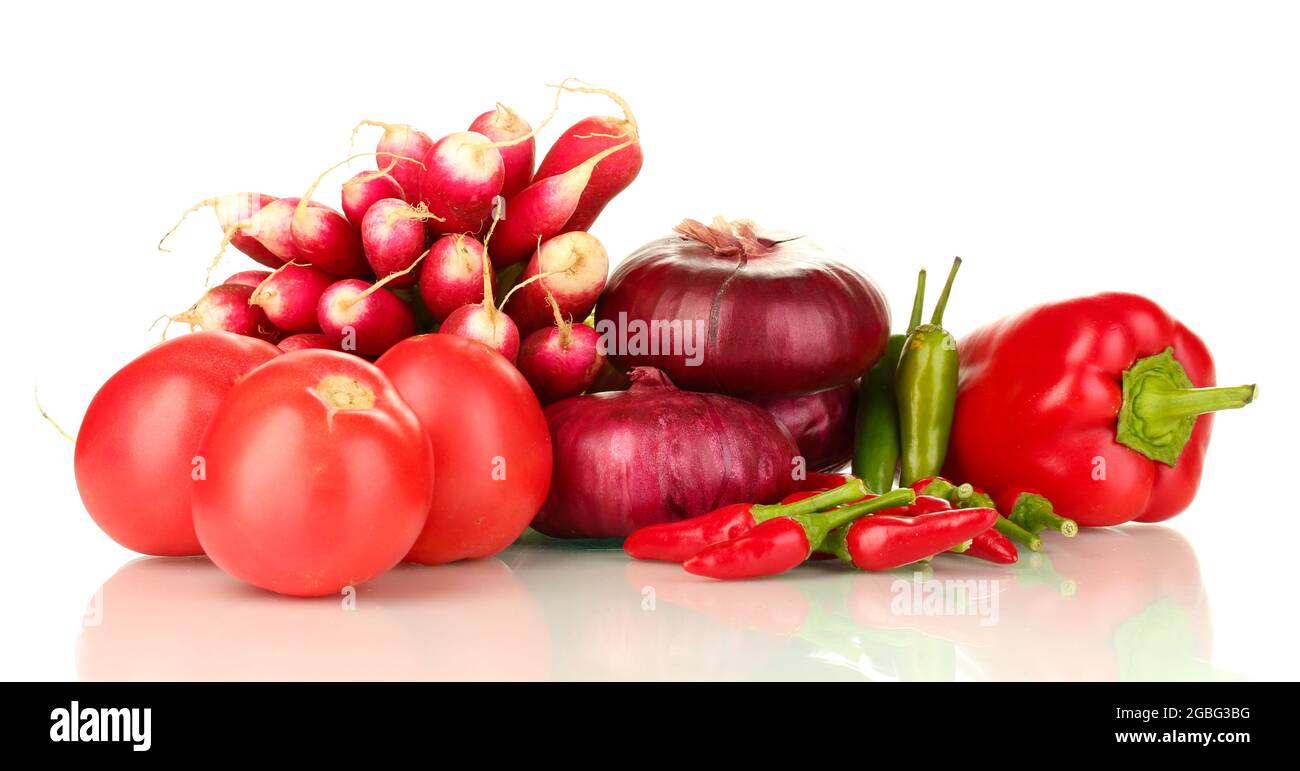 fresh red vegetables isolated on white Stock Photo - Alamy