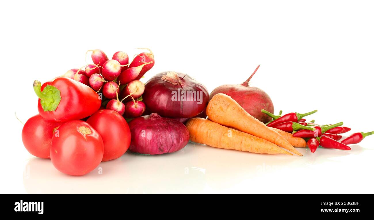 fresh red vegetables isolated on white Stock Photo - Alamy
