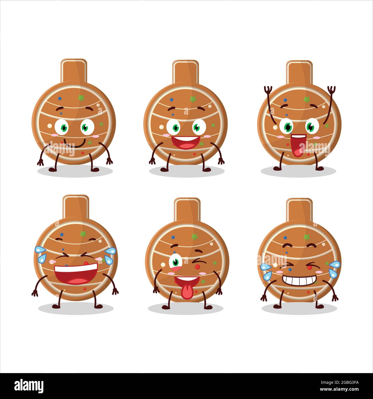 Cartoon character of gingerbread light blub with smile expression ...