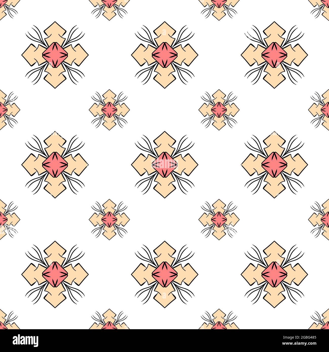 Seamless pattern wallpaper with abstract shapes on a white background ...